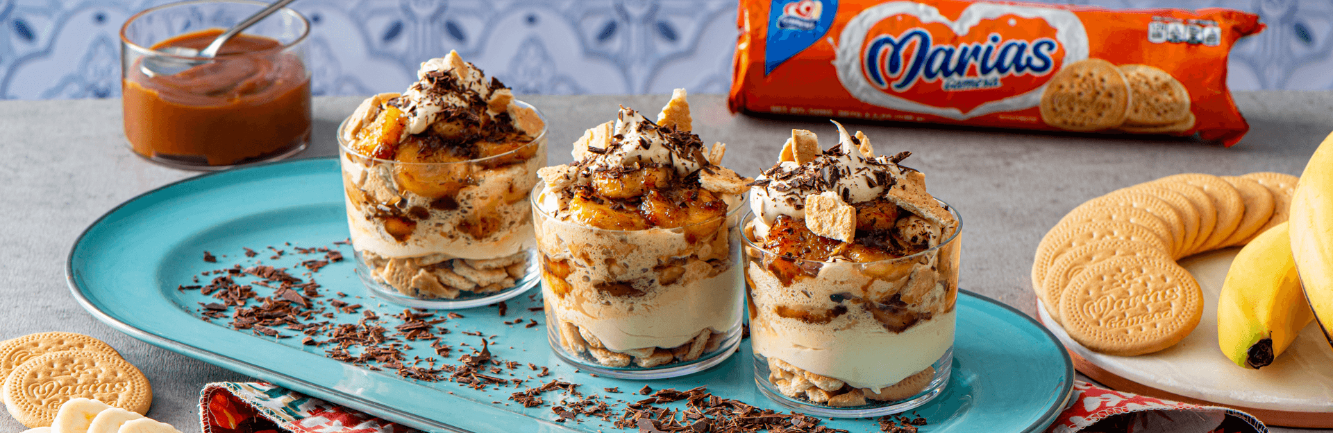 Marias Gamesa® Carmelized Banana and Dulce de Leche Cookie Cups | FLVR