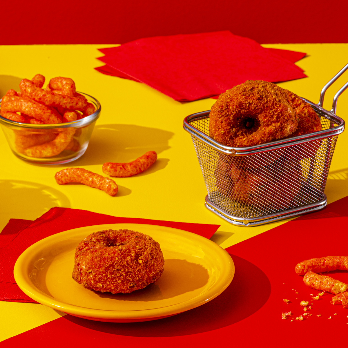 CHEETOS® FLAMIN HOT® Mac N Cheese Donuts | FLVR