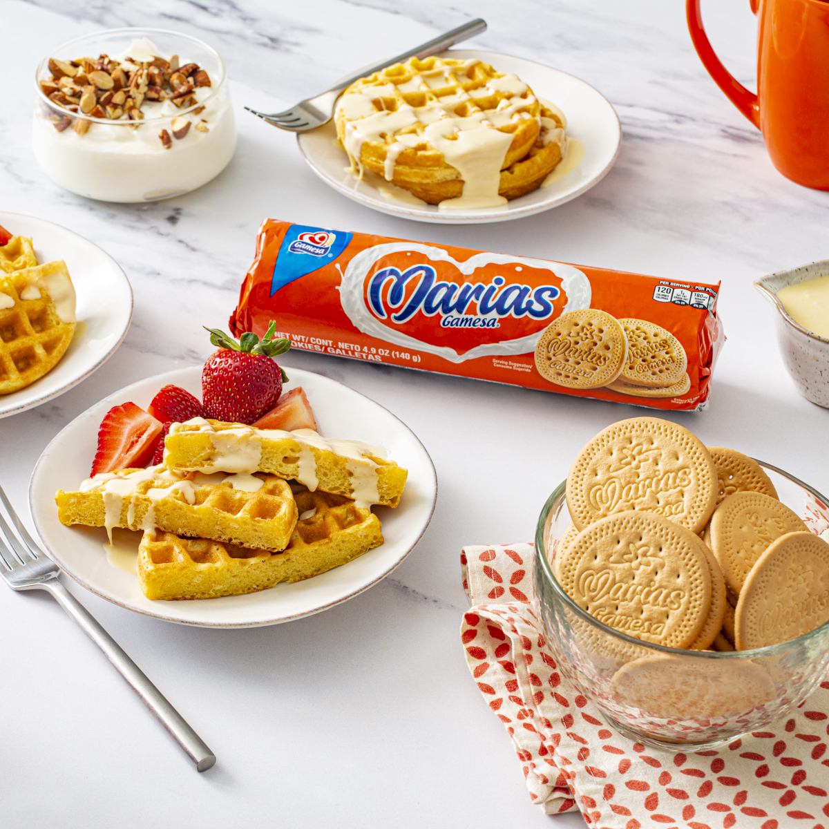 White Chocolate and Strawberry Marias Gamesa® Cookie Waffles | FLVR