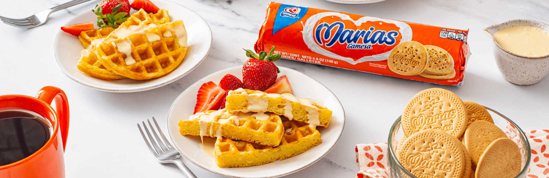 White Chocolate and Strawberry Marias Gamesa® Cookie Waffles | FLVR