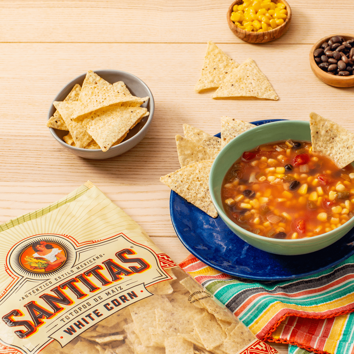 SANTITAS® Tortilla Chip Black Bean Soup | FLVR