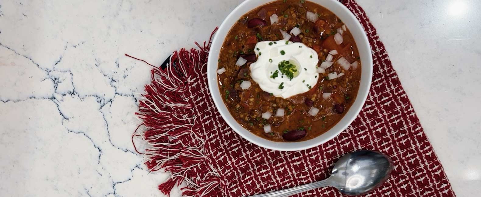 Spicy Beef Chili with Steel Cut Oats | FLVR