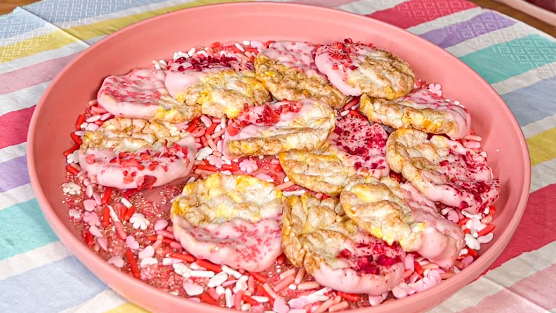 Pink Dipped Mini Rice Cakes | FLVR